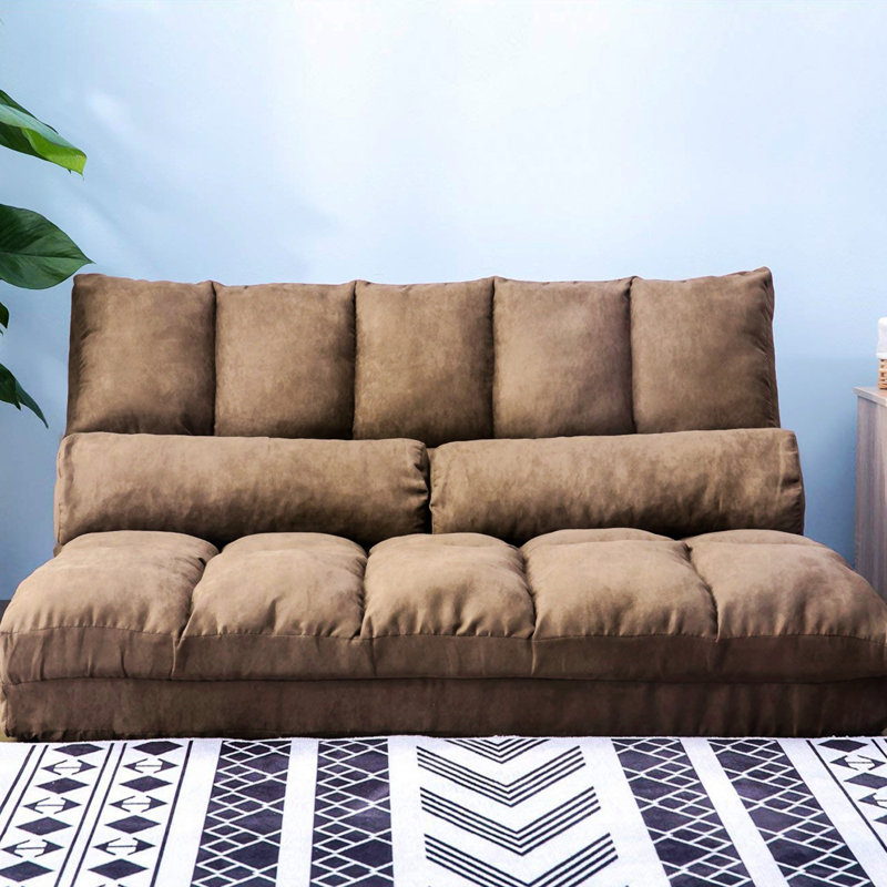 Double chaise lounge sofa chair floor couch with two pillows store